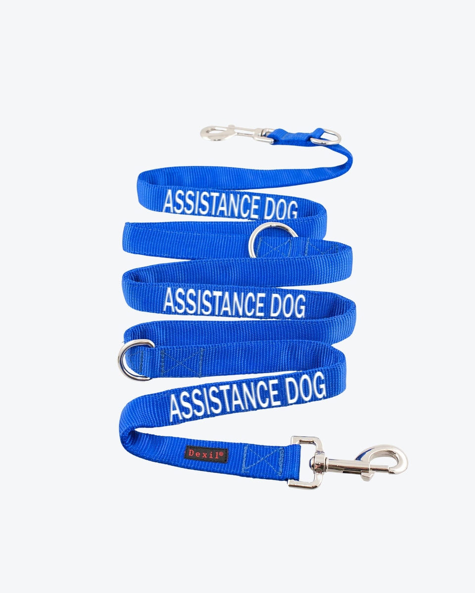 Dog Double Ended Lead - ASSISTANCE DOG - Blue – The Savvy Pet Co